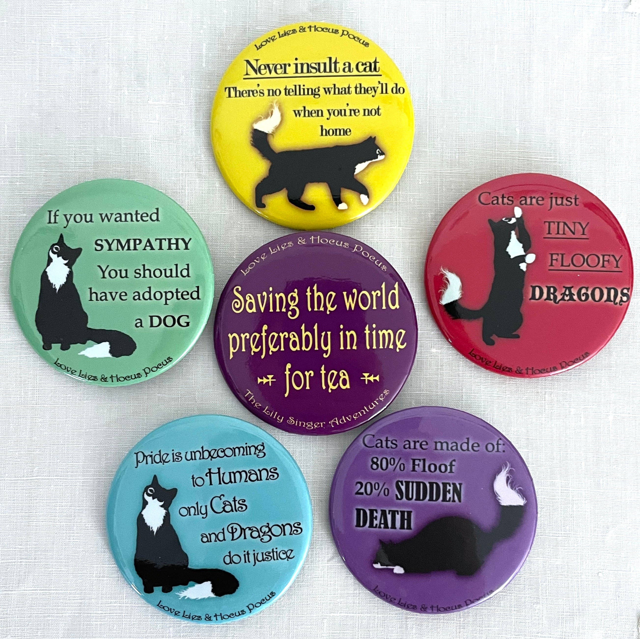 Button Bundle - Cat Snark Pins – Author Lydia Sherrer